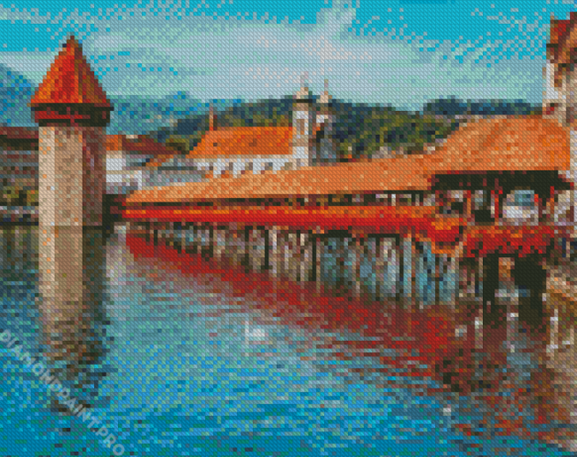 Chapel Bridge Lucerne - Diamond Painting - DiamondPaint.PRO