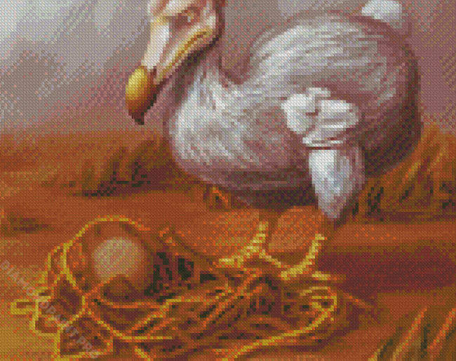 White Dodo Bird Art - Diamond Painting - DiamondPaint.PRO