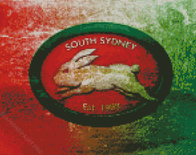 South Sydney Rabbitohs Logo Art - Diamond Painting - DiamondPaint.PRO