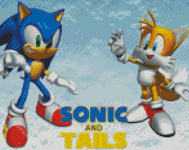 Sonic And Tails Poster - Diamond Painting - DiamondPaint.PRO