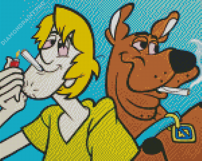 Aesthetic Shaggy And Scooby Stoner - Diamond Painting - DiamondPaint.PRO