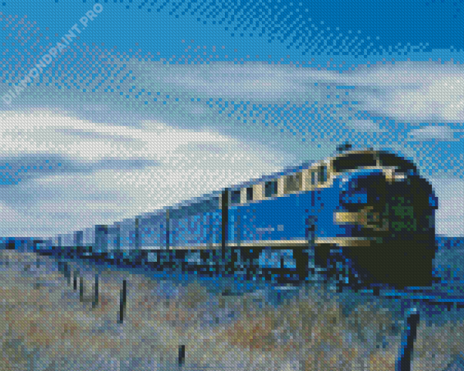 Blue Diesel Train - Diamond Paintings - DiamondPaint.PRO