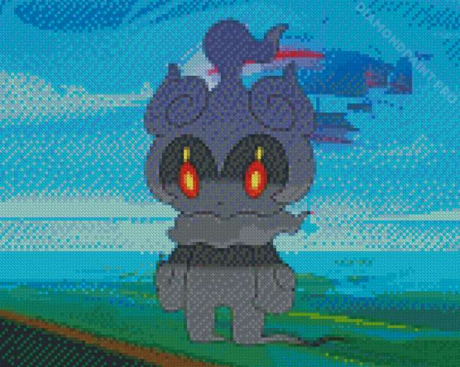 Marshadow Pokemon Characters - Diamond Painting - DiamondPaint.PRO